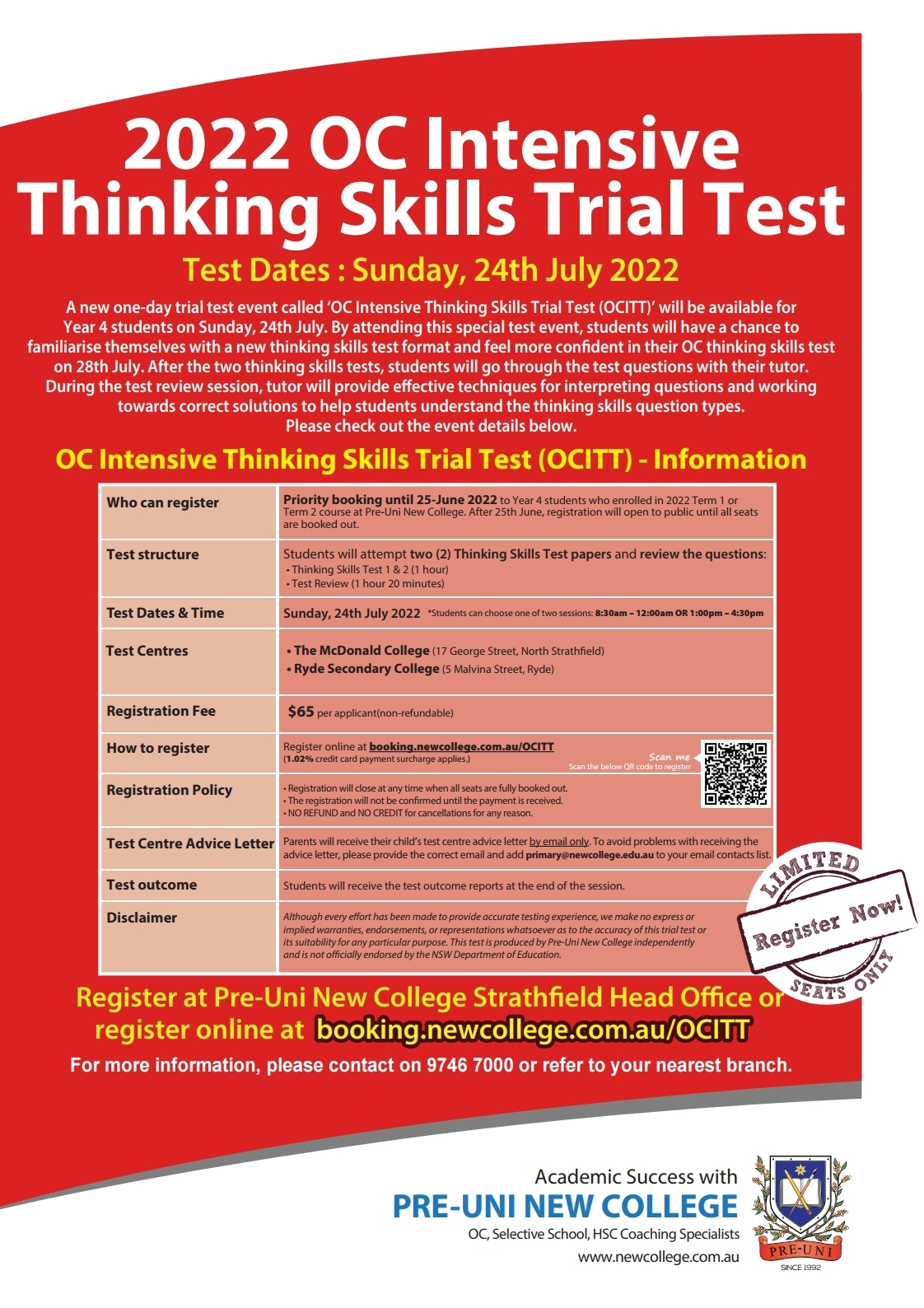 Cyberschool - 2022 OC Intensive Thinking Skills Trial Test